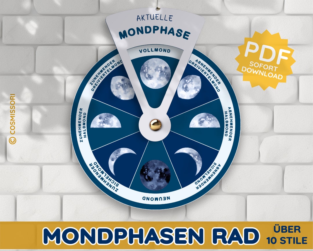 Moon Phases Lunar Cycle Montessori Moon Daily Rhythm Moon Wheel Print ...