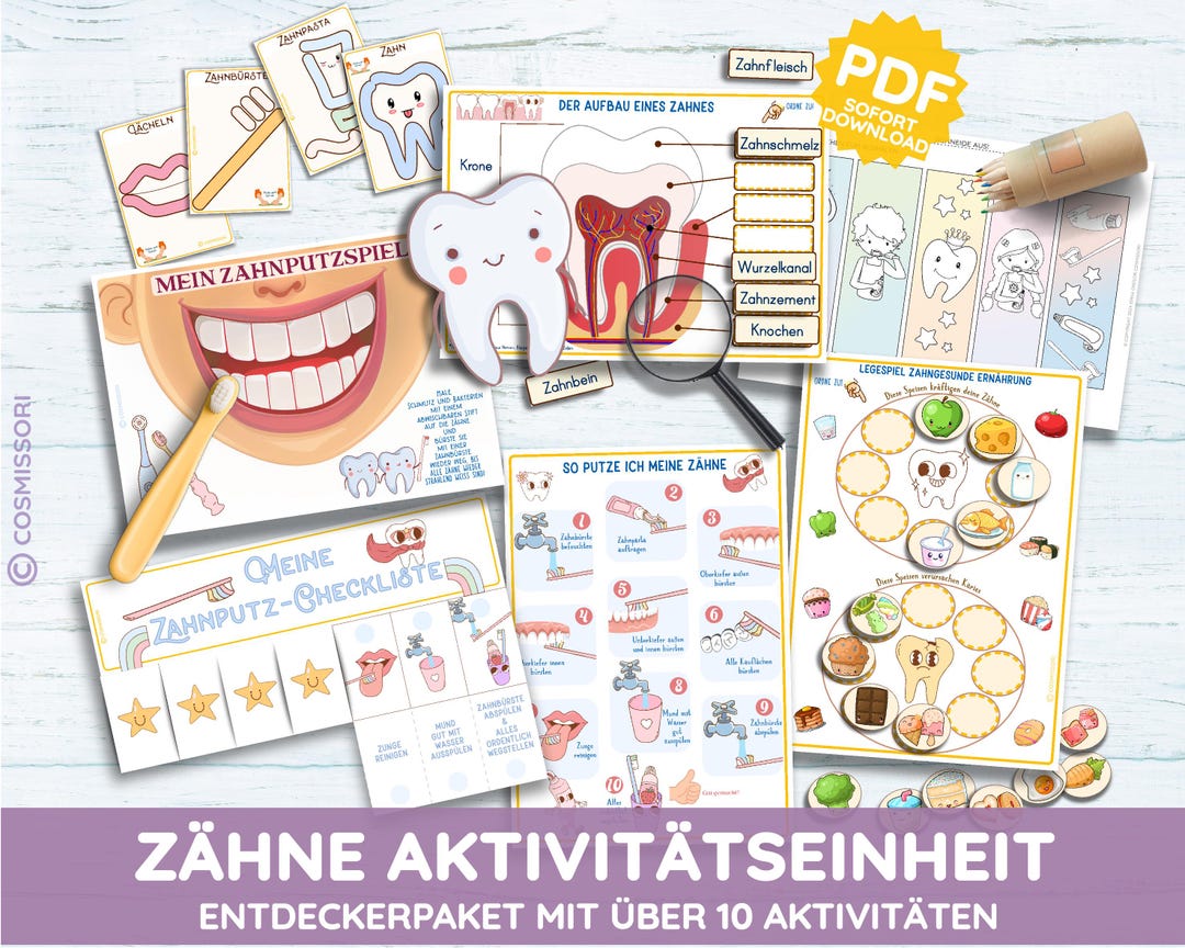 TEETH UNIT Activity Unit Discovery Pack Unit Study Dental Care Dental ...