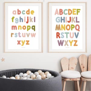Poster Set Uppercase Lowercase Boho Alphabet Letters Kita Art ...