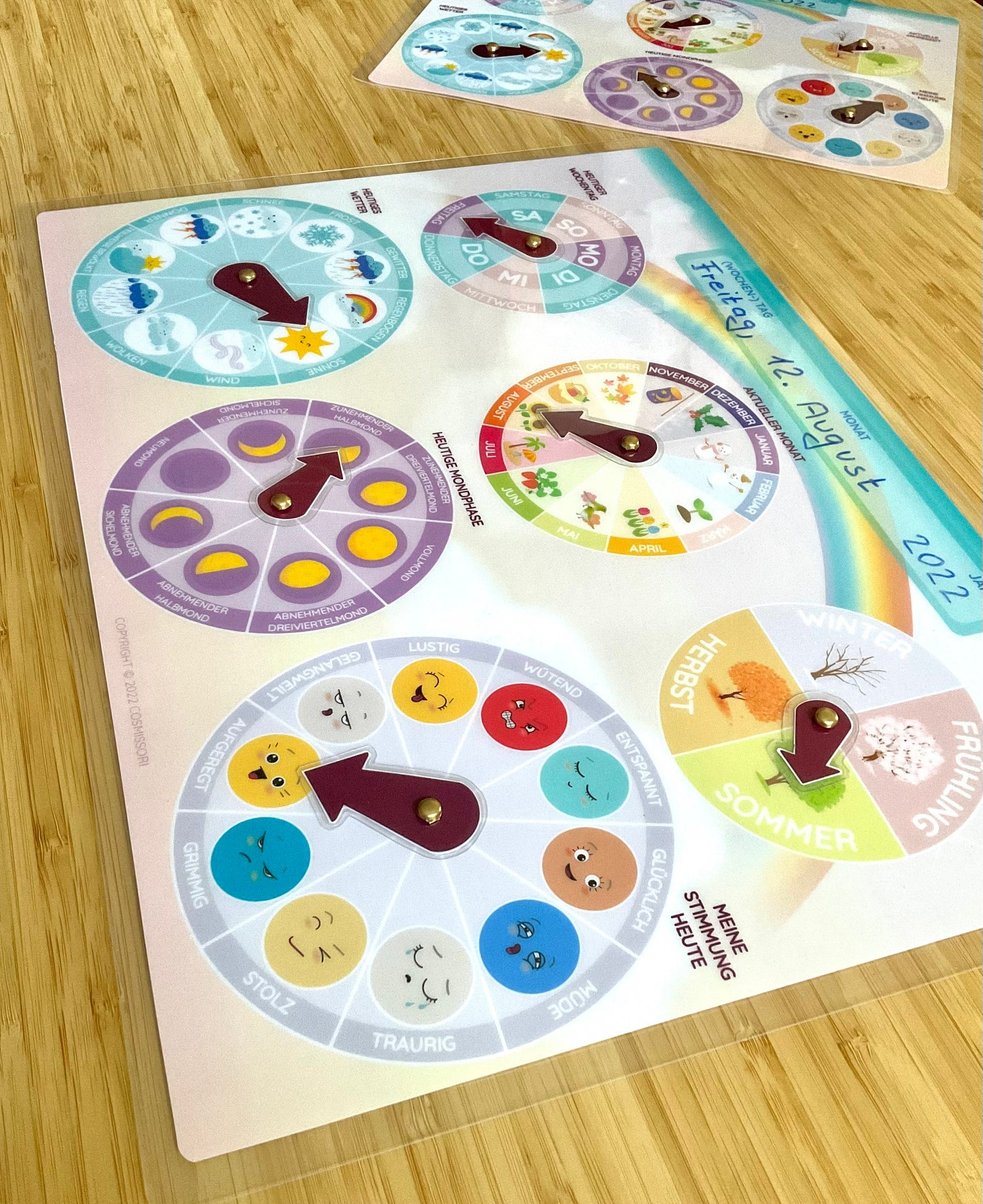 Perpetual Calendar, Learning Calendar, Universal Calendar, Montessori ...