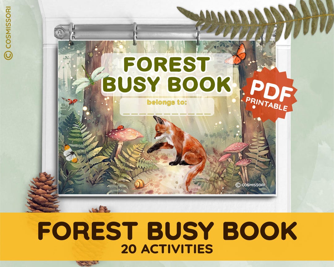 FOREST BUSY BOOK Montessori Printable Toddler Activities Watercolor ...