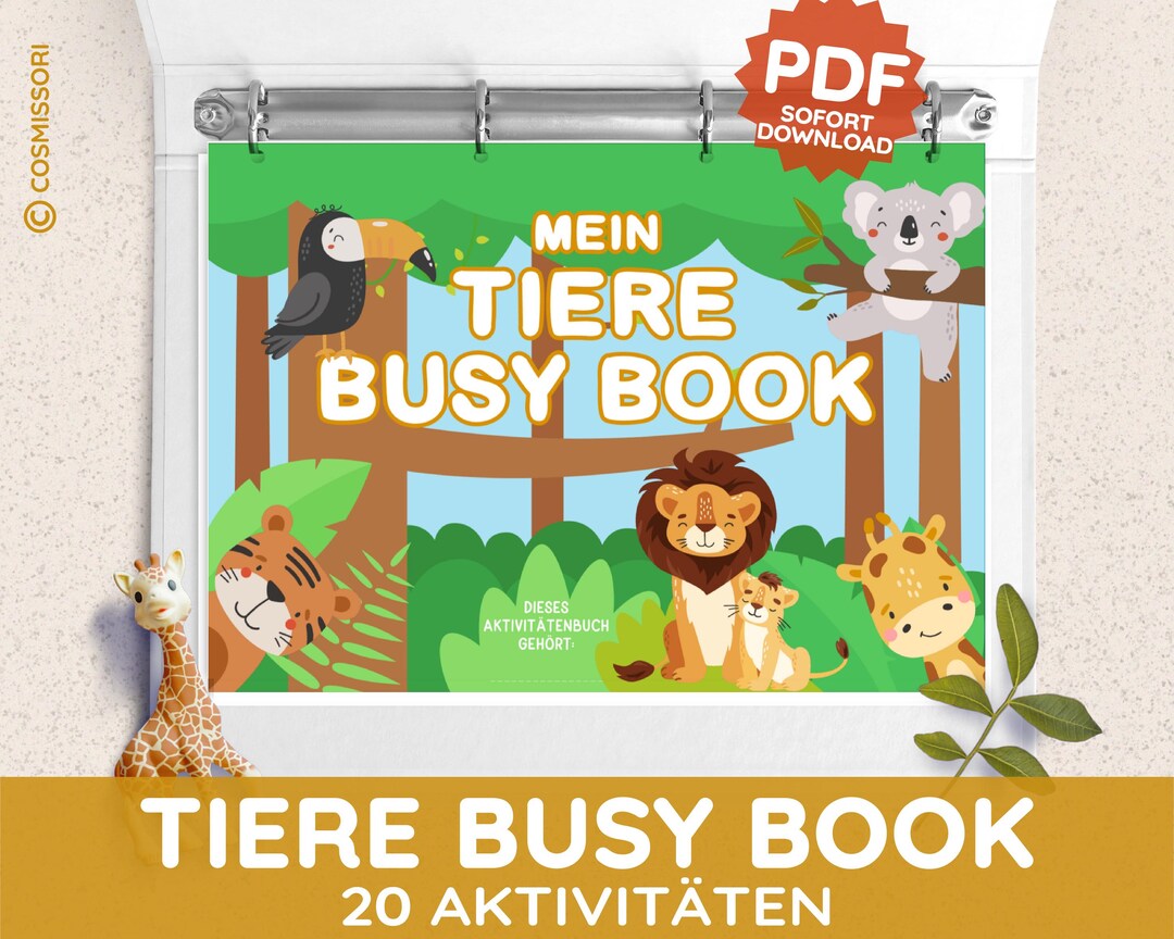 ANIMALS BUSY BOOK Activity Book Montessori Sorting Game Activity Quiet ...