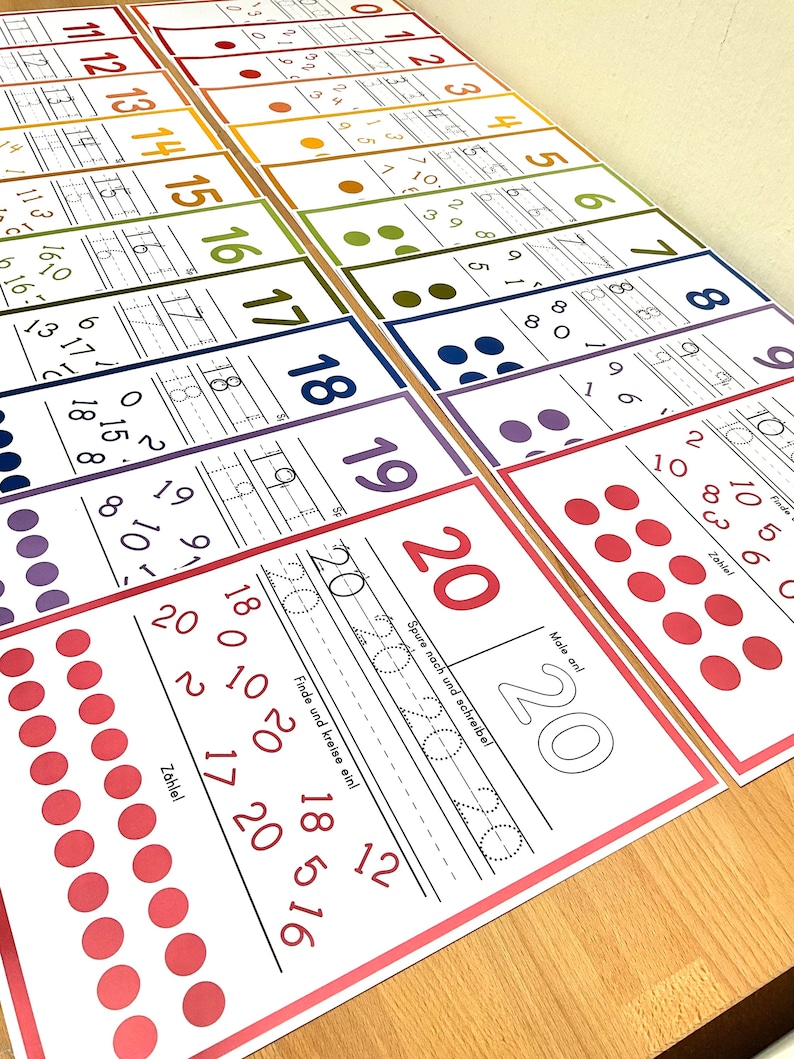 PDF Worksheets for Numbers 0 to 20, Counting, Writing, Learning ...