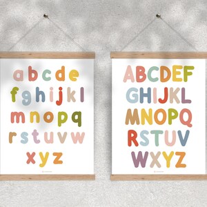 Poster Set Uppercase Lowercase Boho Alphabet Letters Kita Art ...