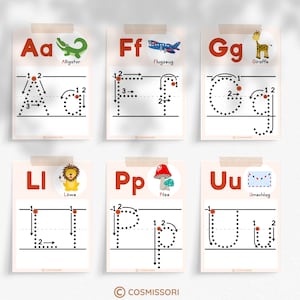 Alphabet Tracing Cards for Learning to Write PDF Printable A6 Card Set ...