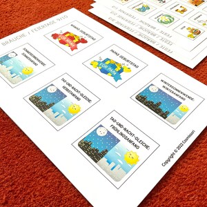 50 Icons Piktogramme Feste Feiertage Karten für Kinderkalender ...
