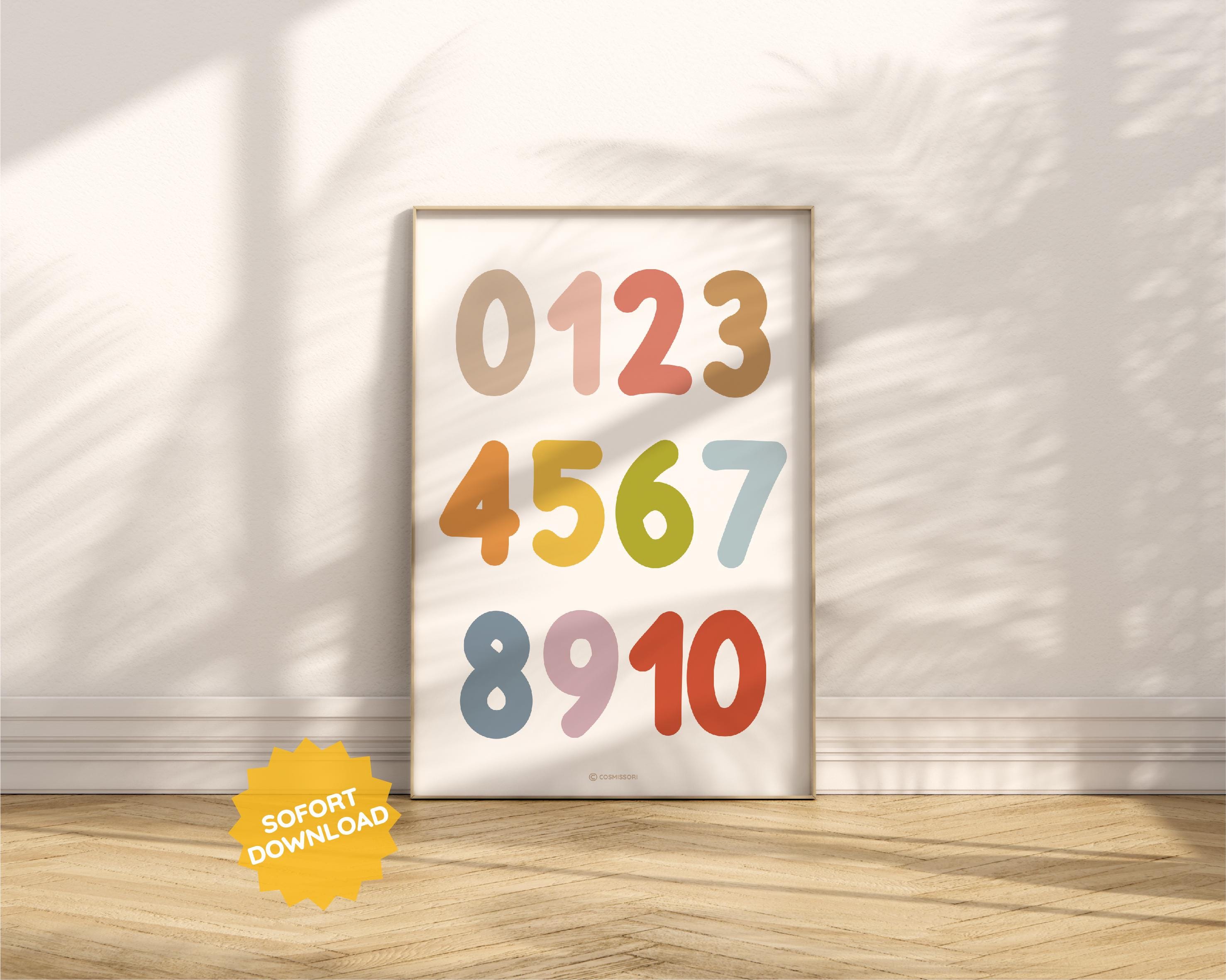NUMBERS Minimalist Montessori Poster Numbers up to 10 Child Toddler ...