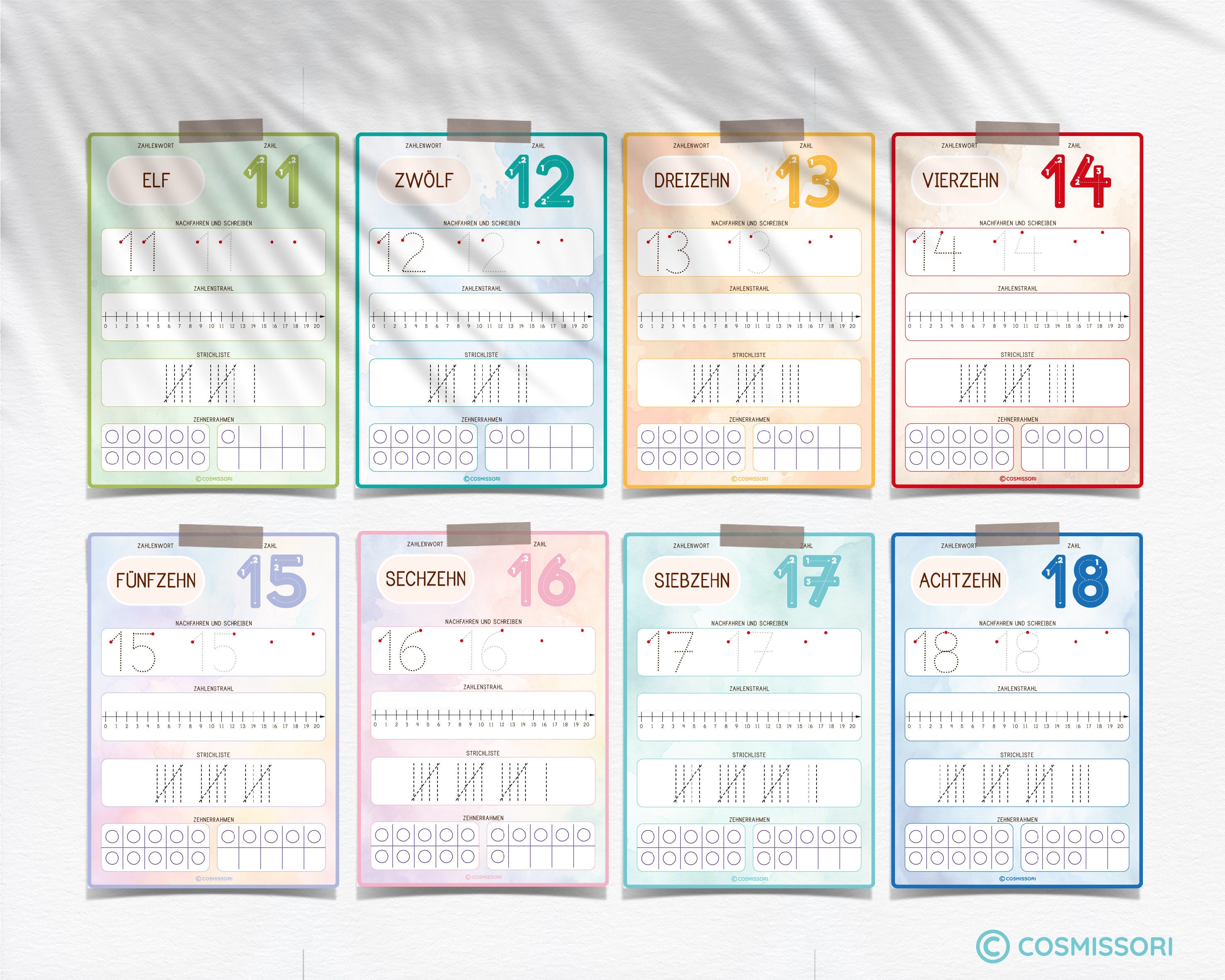 Numbers 11-20 Discover Show Workbook Worksheet Number Line Ten Frame ...