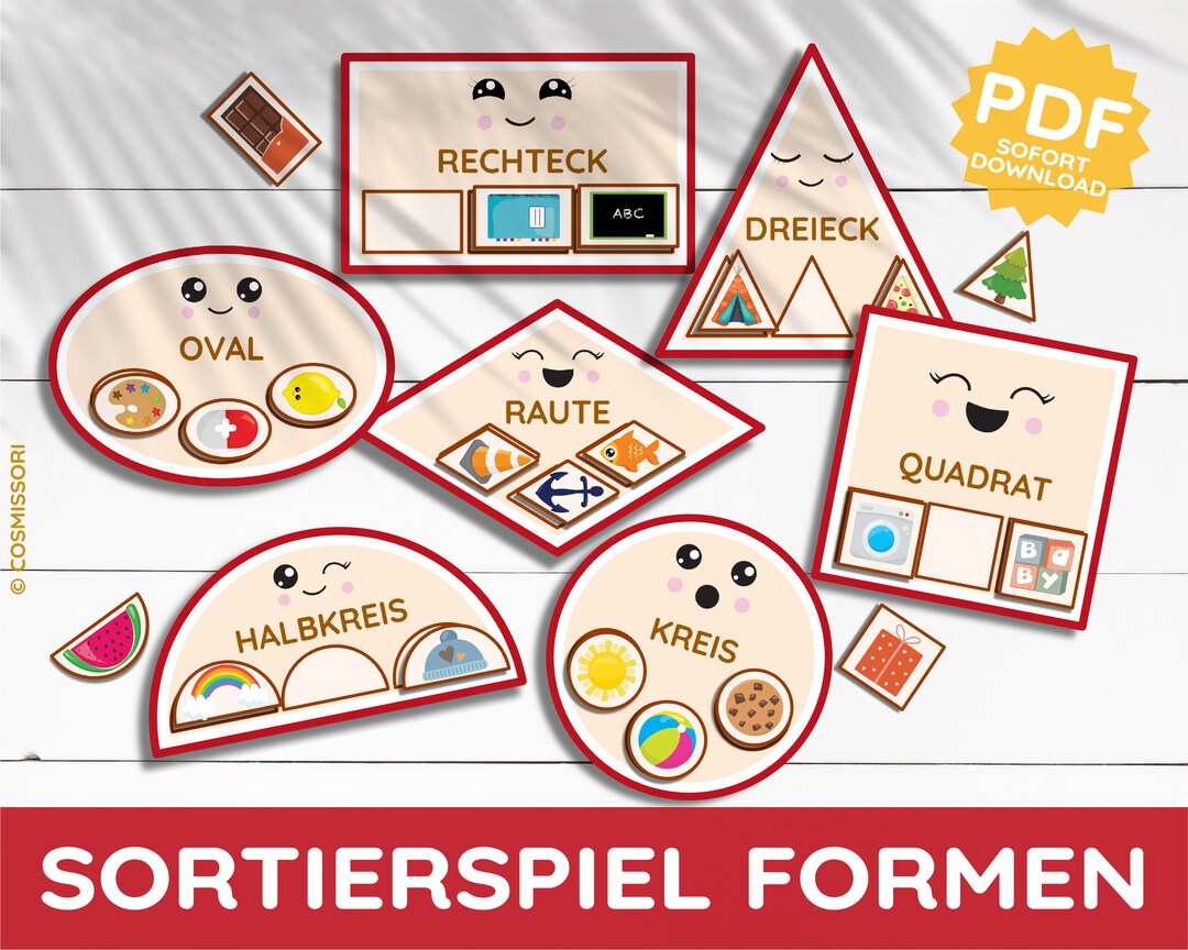 Geometric Shapes Montessori Sorting Game PDF Learning Game Picture ...