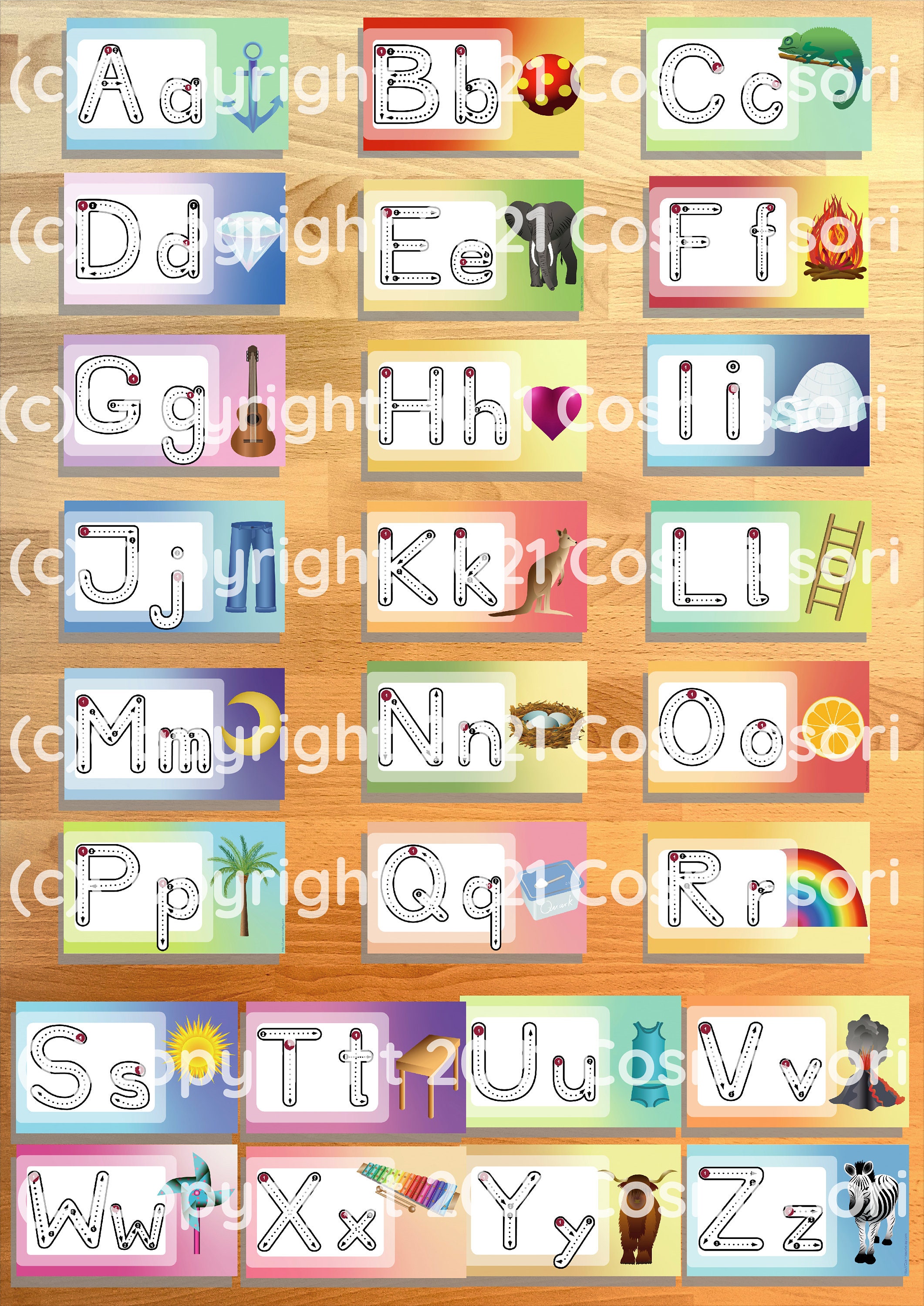 First Writing ABC Alphabet German Tracing Cards Letter Coloring ...