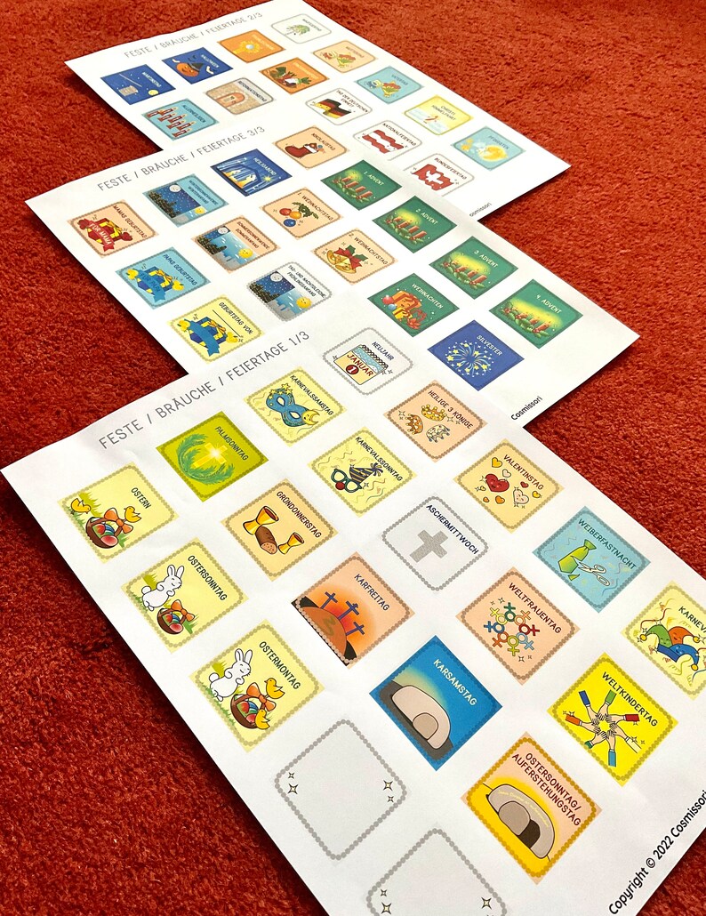 50 Icons Piktogramme Feste Feiertage Karten Für Kinderkalender - Etsy