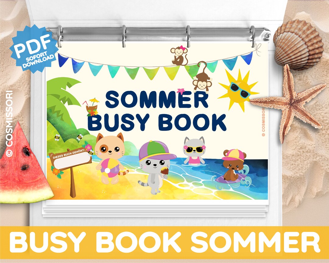 SUMMER BUSY BOOK Quiet Book Activity for Toddler Kindergarten - Etsy
