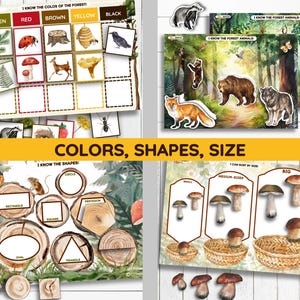 FOREST BUSY BOOK Montessori Printable Toddler Activities Watercolor ...