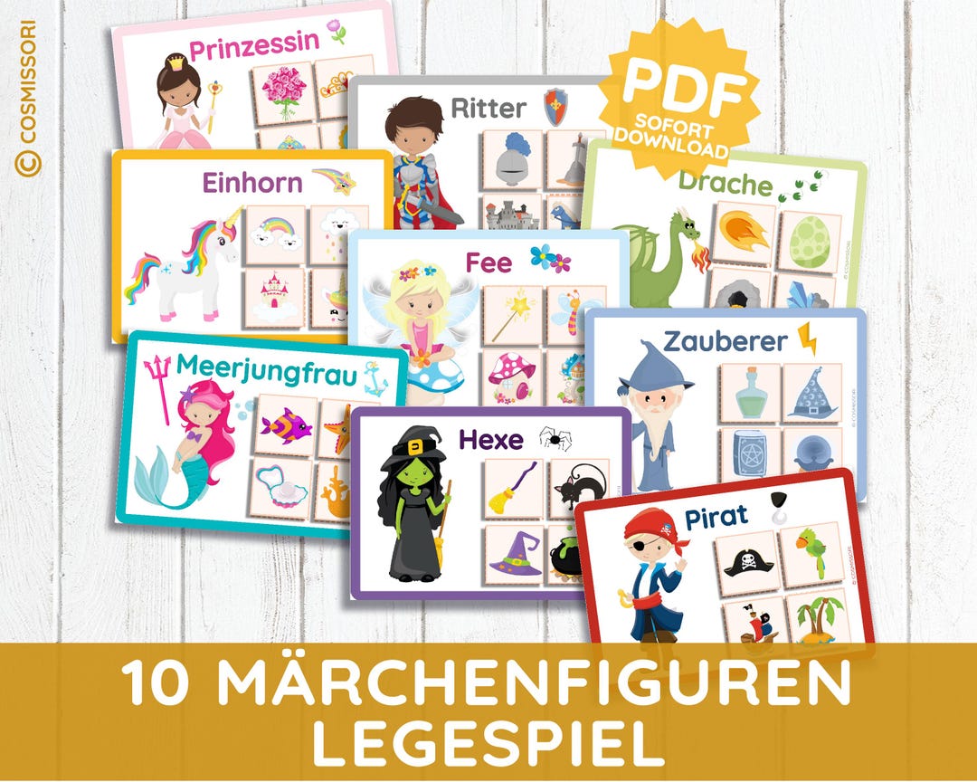 FAIRY TALE CHARACTERS Picture Cards Montessori Fairy Tale Sorting Game ...