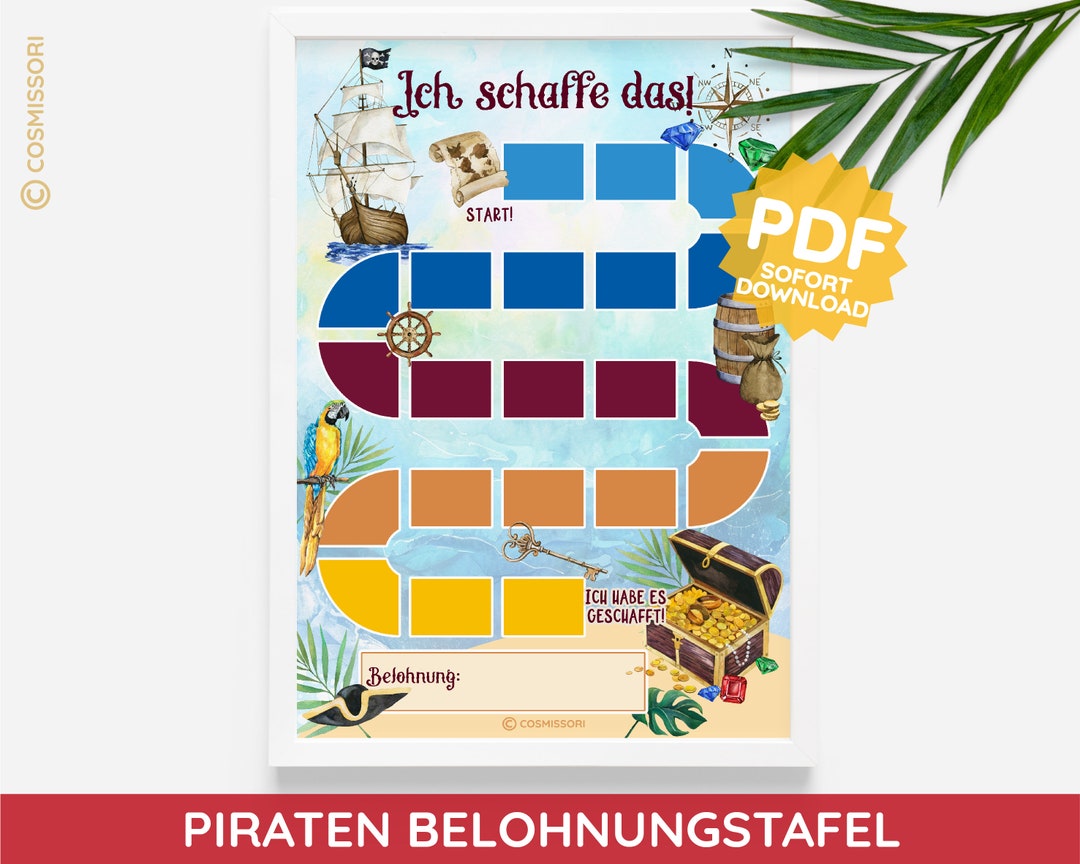 Pirate Reward Chart Reward Plan Montessori PDF Printable Reward Plan ...