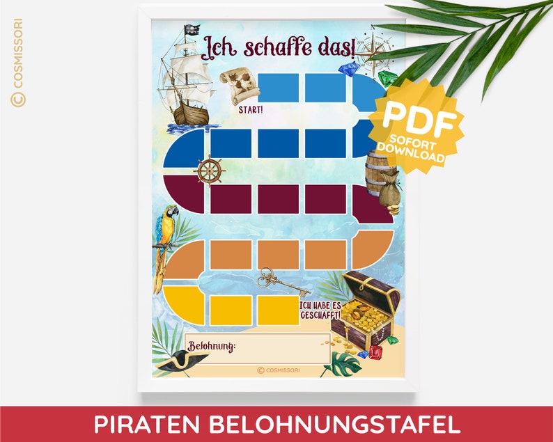 Pirate Reward Chart Reward Plan Montessori PDF Printable Reward Plan ...