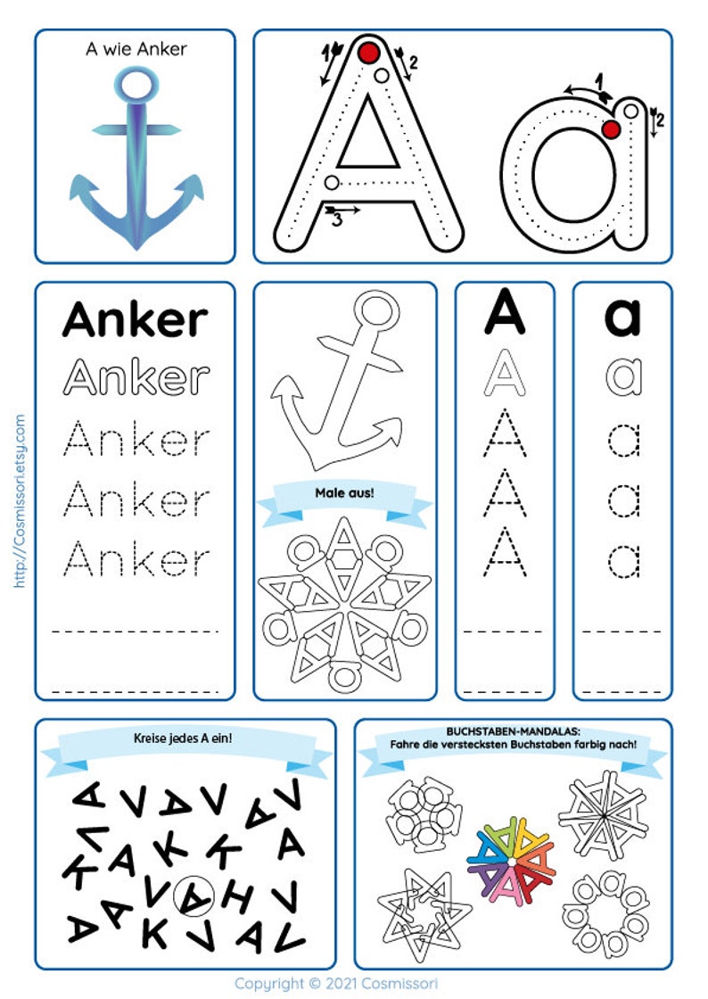 Alphabet Coloring Pages PDF Instant Print German Coloring Worksheets ...