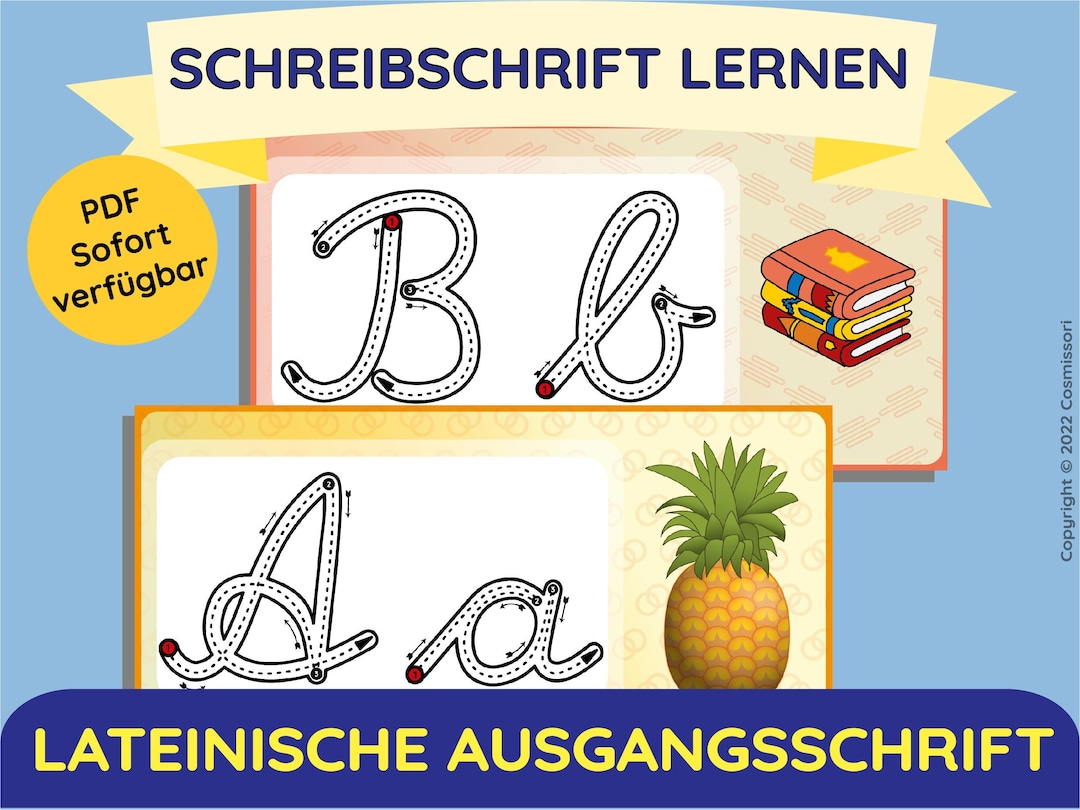 Latin Starting Script LA Alphabet Cursive Writing Learning PDF Instant ...