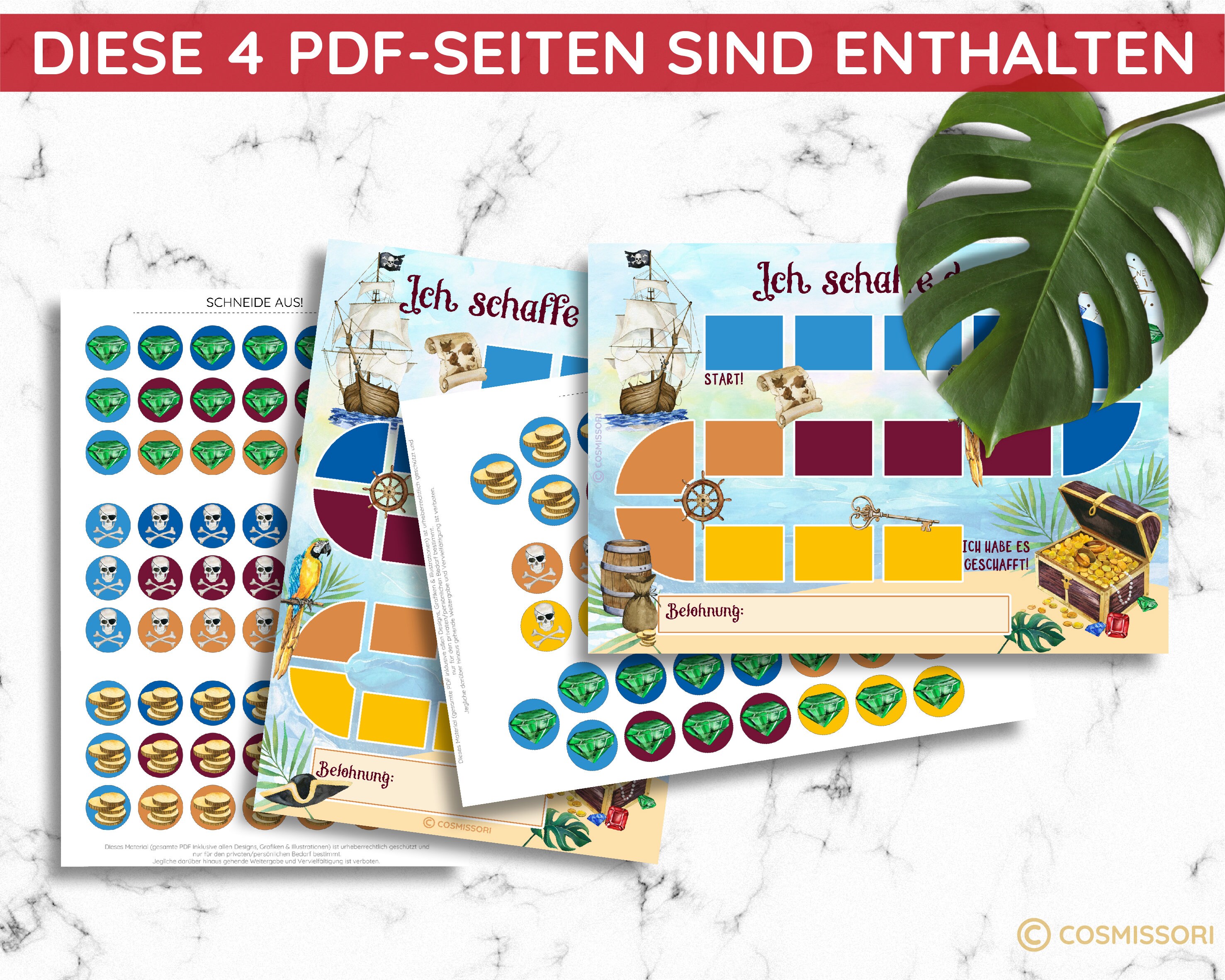 Pirate Reward Chart Reward Plan Montessori PDF Printable Reward Plan ...
