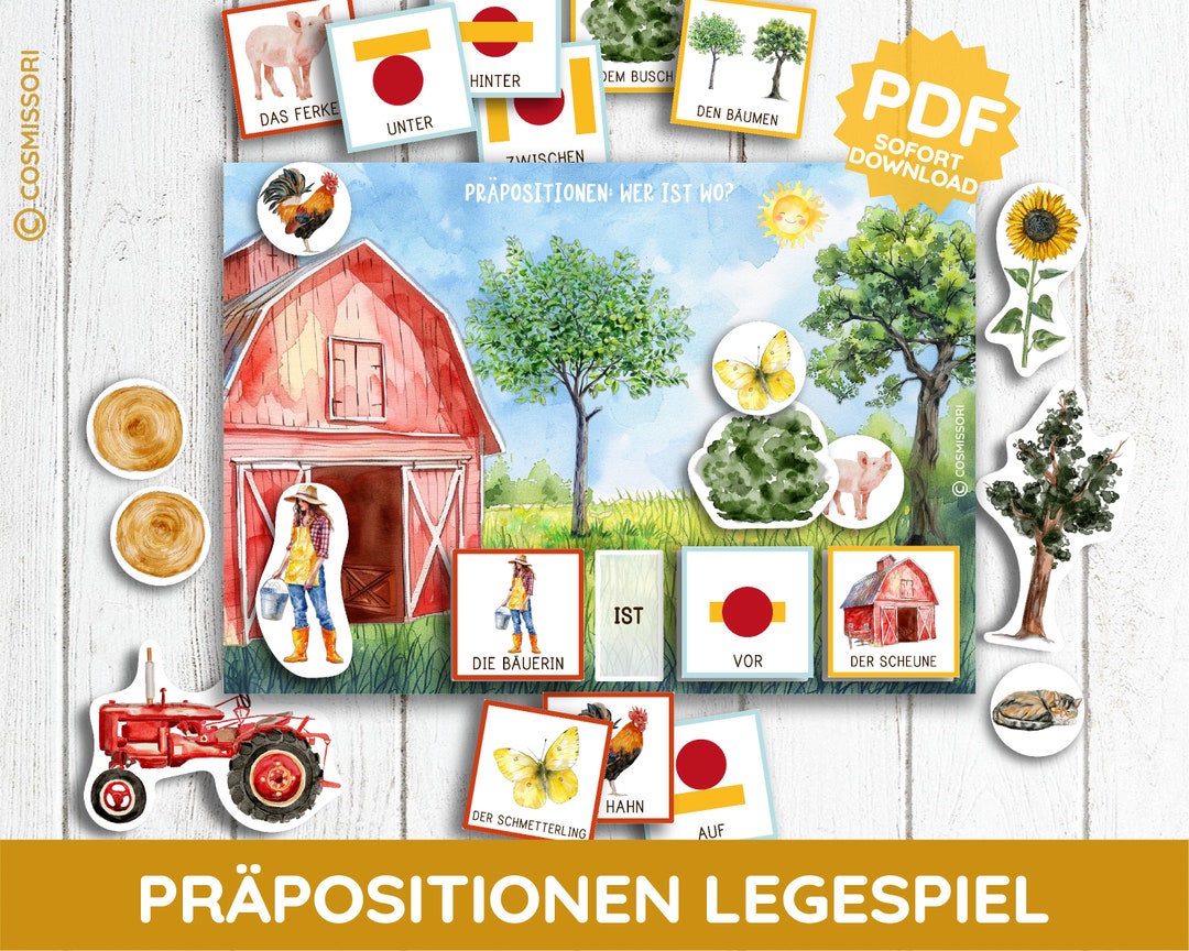 Prepositions Game Board Objects in Space Local Relationships PDF ...