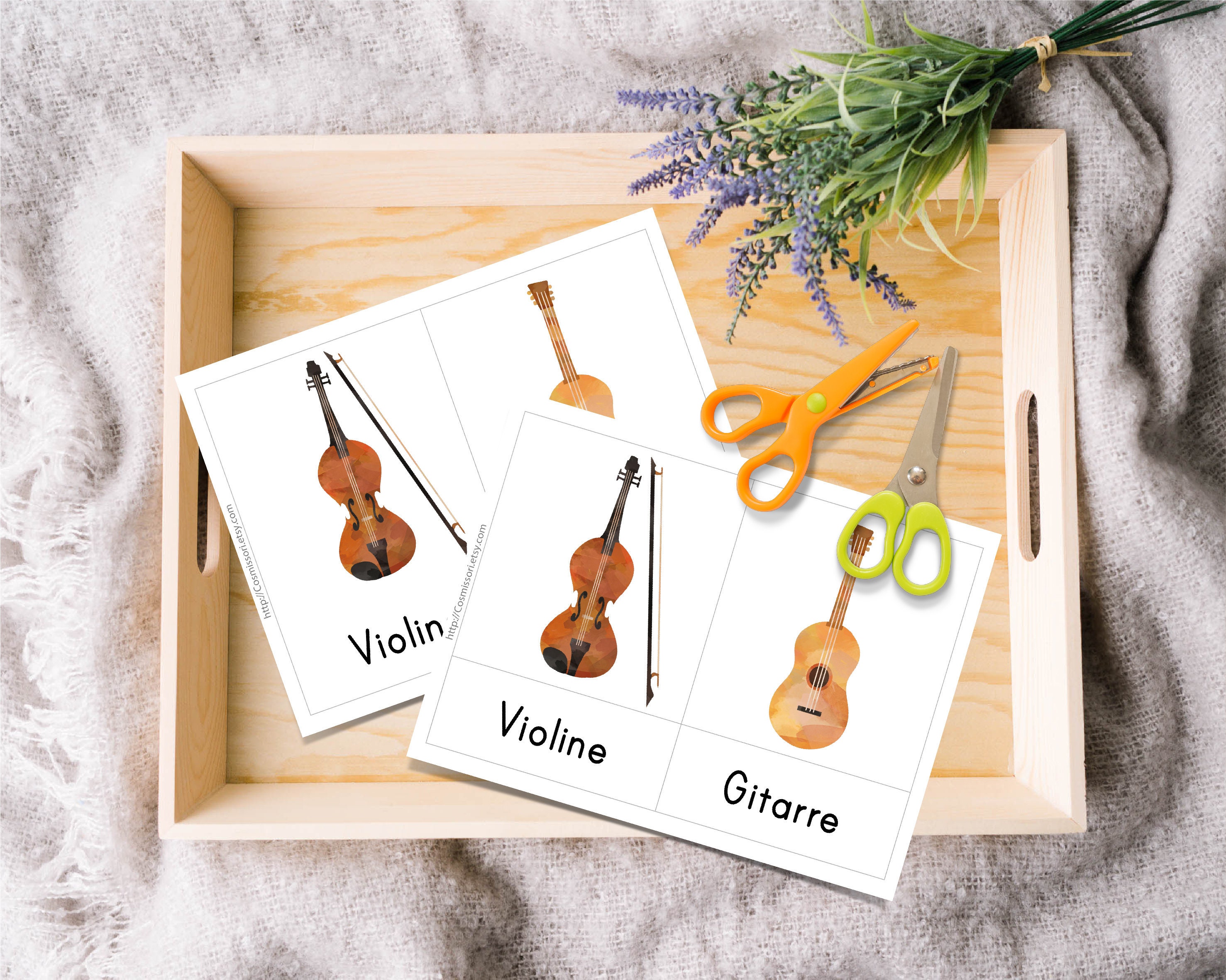 Learning Cards Musical Instruments Flash Cards Montessori Toddler Music ...