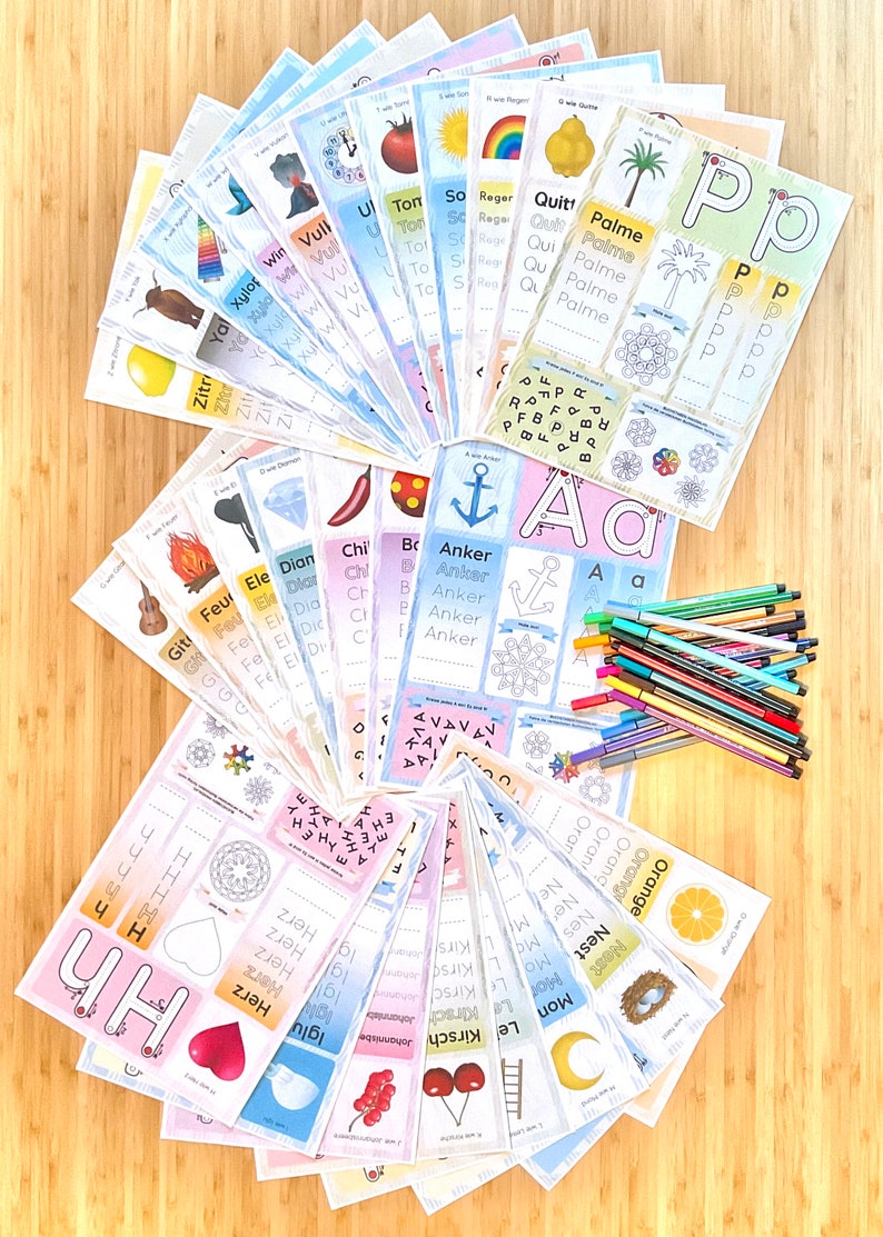 Alphabet Coloring Pages PDF Instant Print German Coloring Worksheets ...