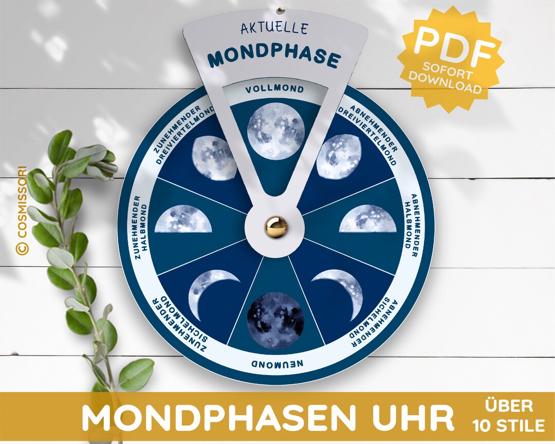 Moon Phases Lunar Cycle Montessori Moon Daily Rhythm Lunar Wheel Print ...