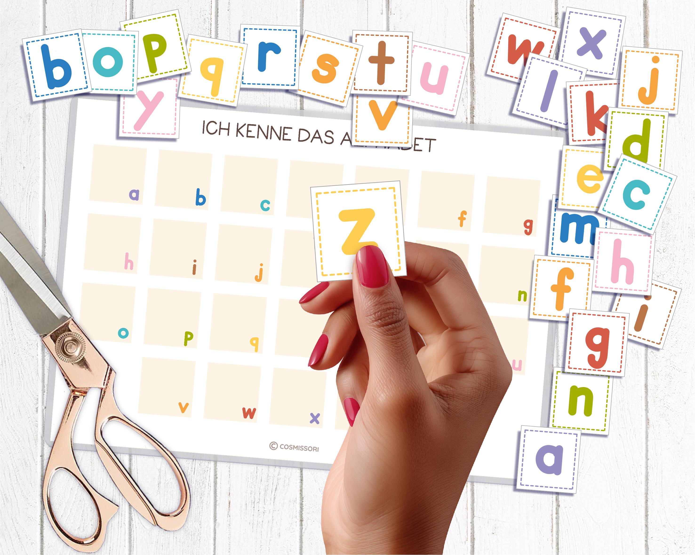 Alphabet Puzzle Game (uppercase and Lowercase Letters) Montessori DIY ...