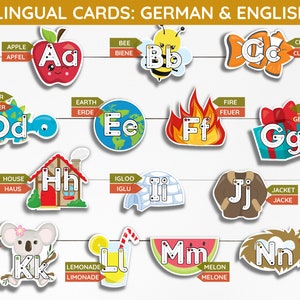 First Writing Tracing Alphabet Bilingual Cards Montessori Bilingual ...