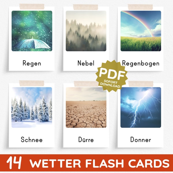 Montessori Weather Picture Cards - Etsy