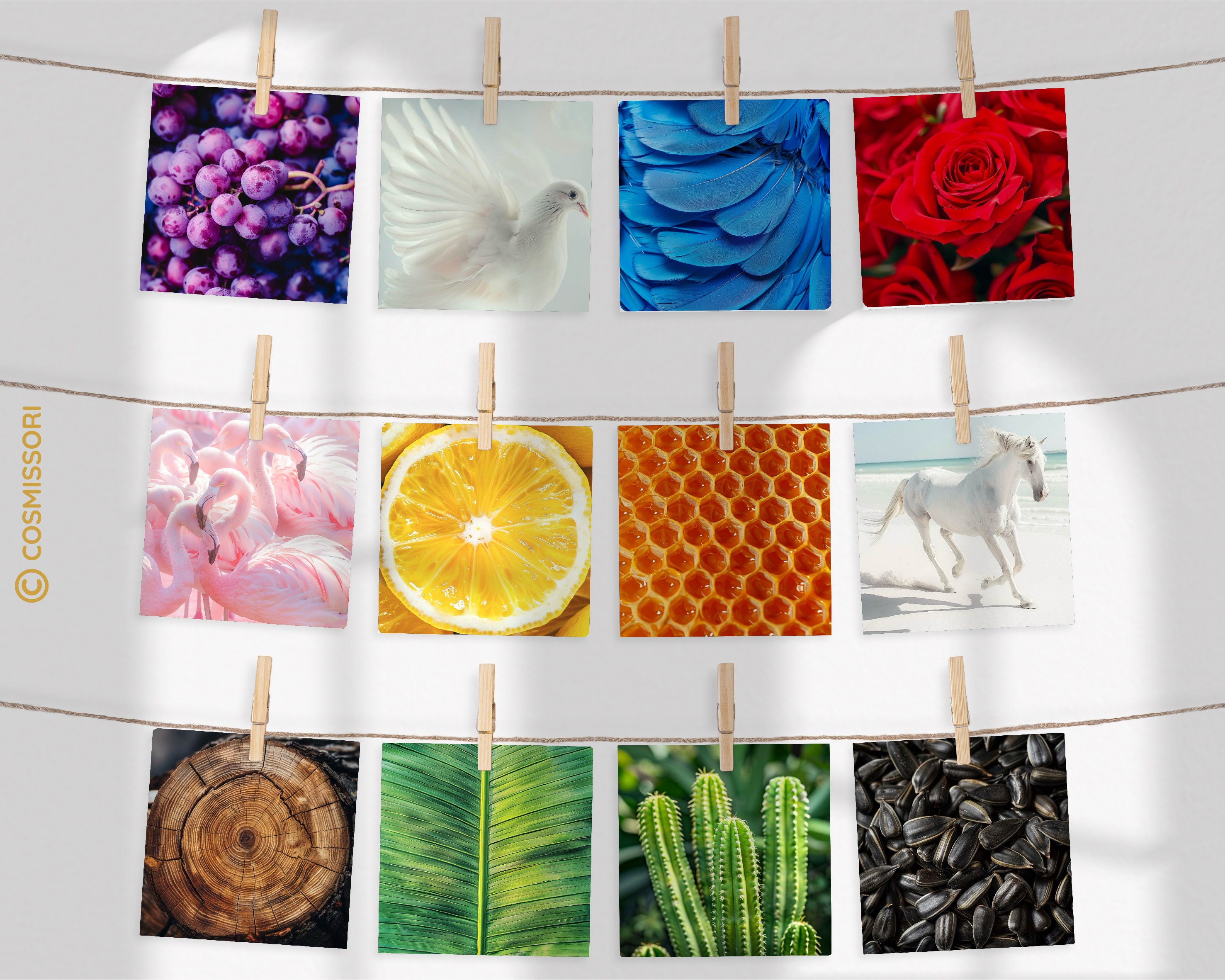 110 Picture Cards 11 Colors Real Photo Sorting Game Montessori Toddler ...