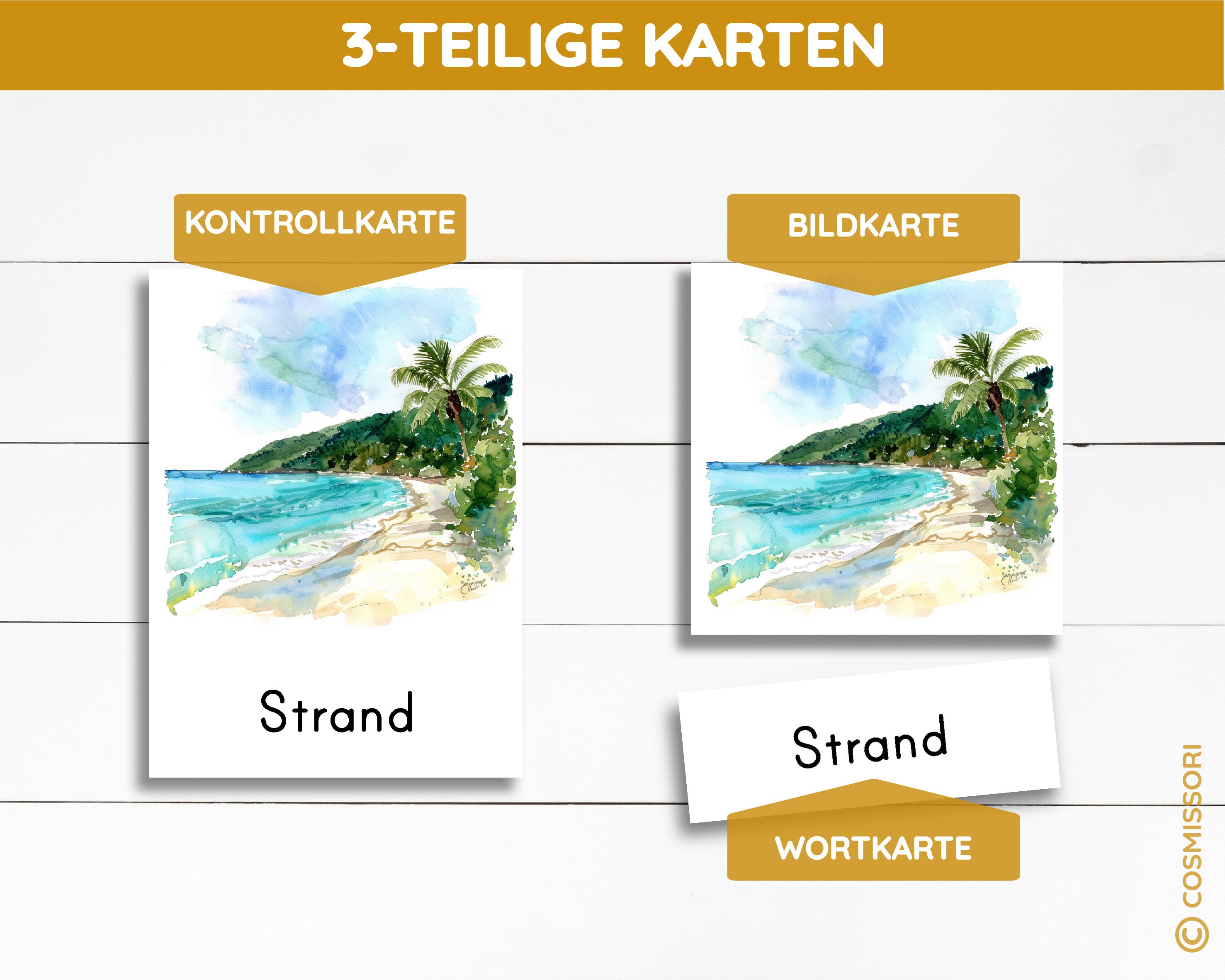 SUMMER Montessori Picture Cards Summer Watercolor Learning Cards PDF ...