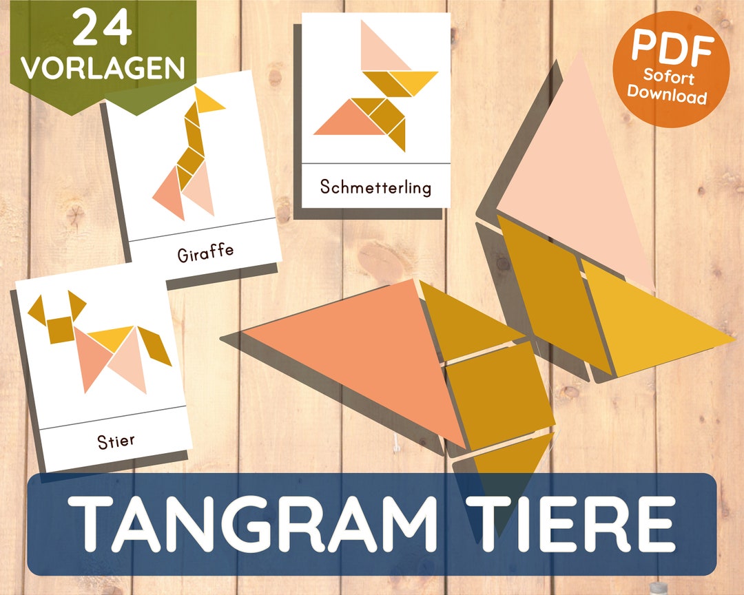 Tangram Animals Game Puzzle PDF Print Animal Template Animal Motif ...