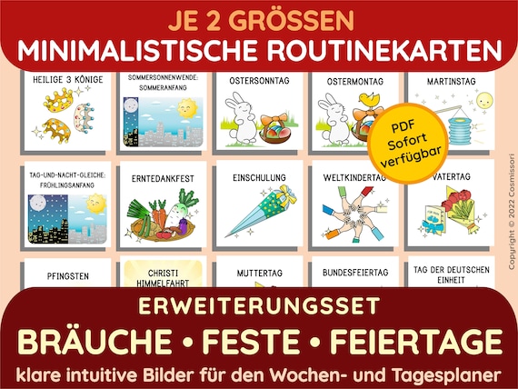50 Icons Piktogramme Feste Feiertage Karten für Kinderkalender - Etsy