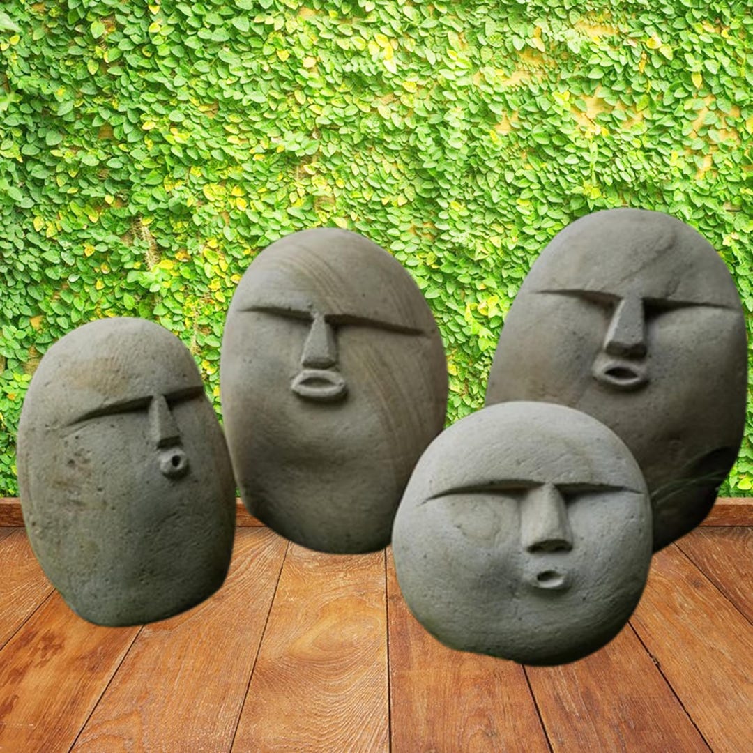Stone Face Figurine Meme Funny Stone Stone Carving Face - Etsy