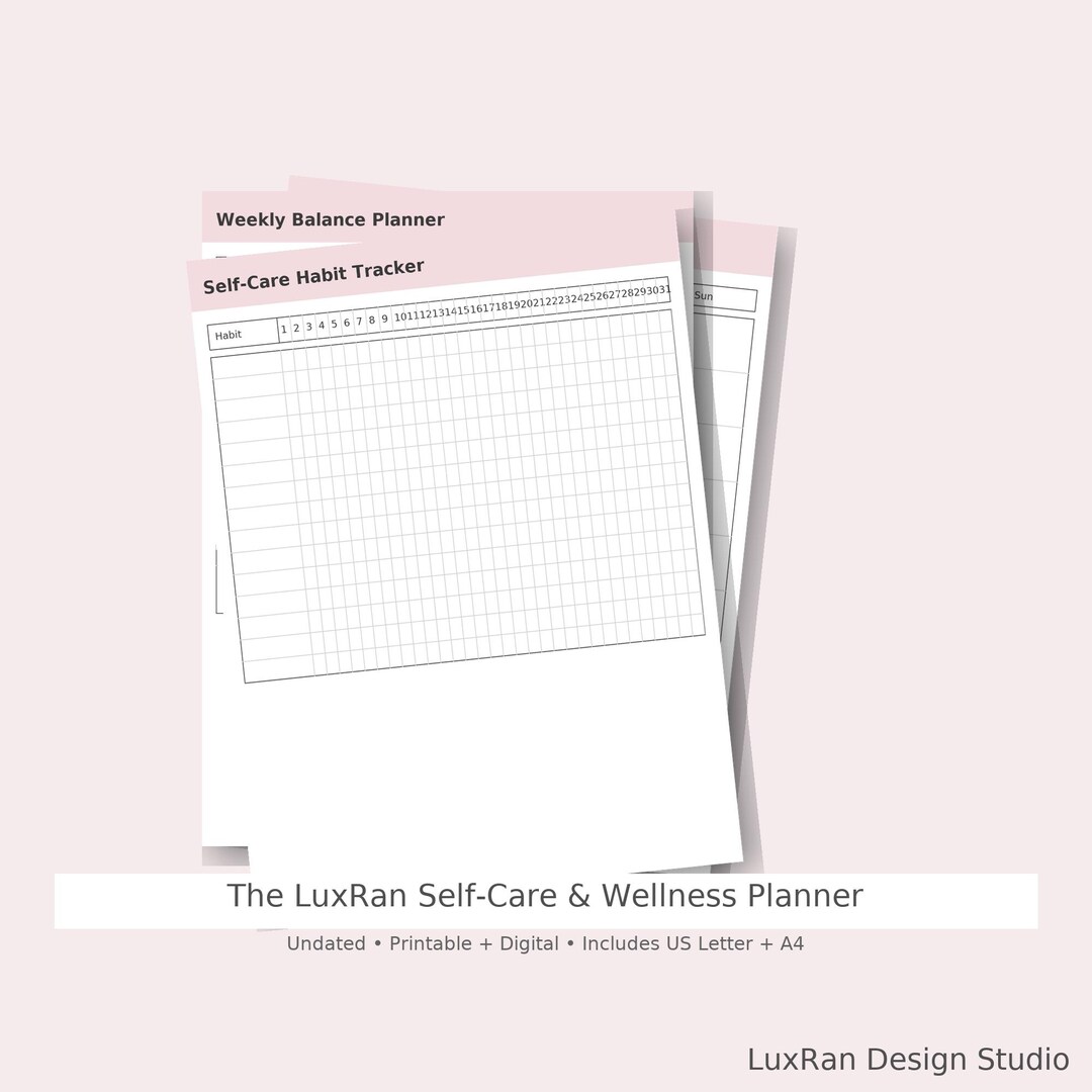 Self-care Wellness Planner: Habit & Mood Trackers (PDF Printable) - Etsy