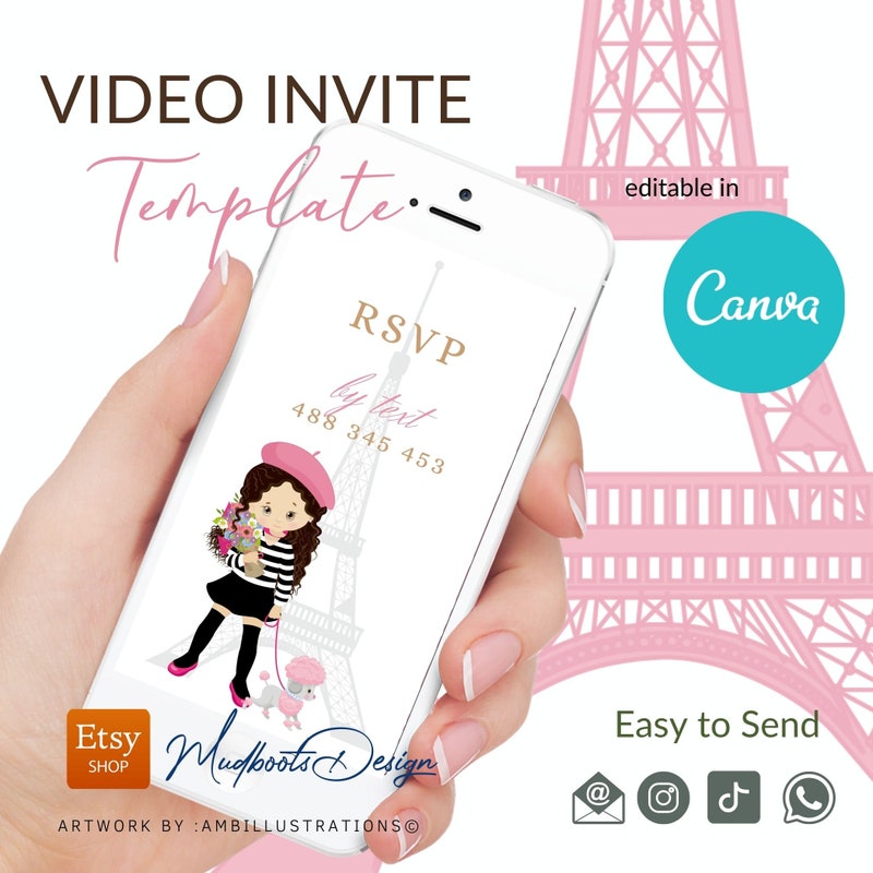 Paris Themed Invitations - Etsy