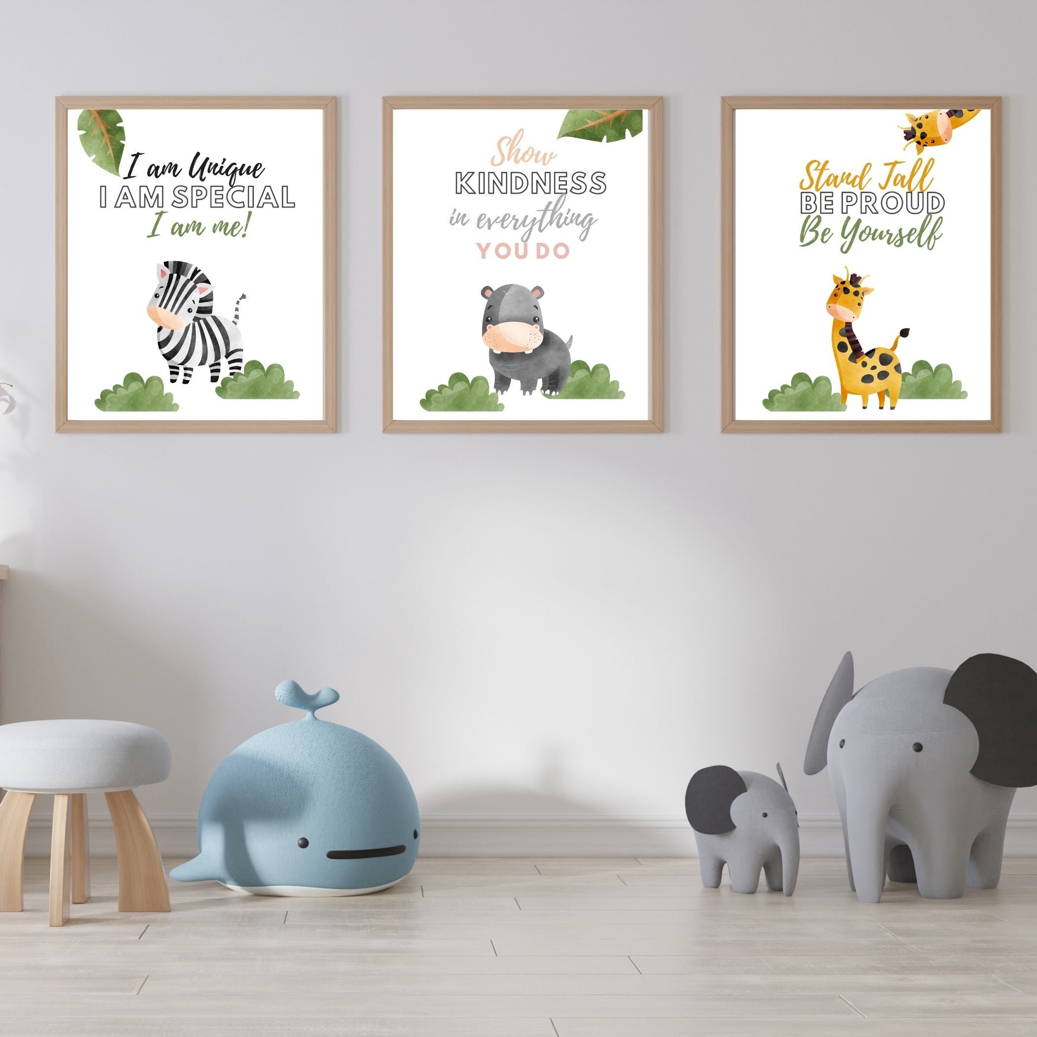 Printable Kids Wall Art, Jungle Theme, Wild Animal Printable Décor ...