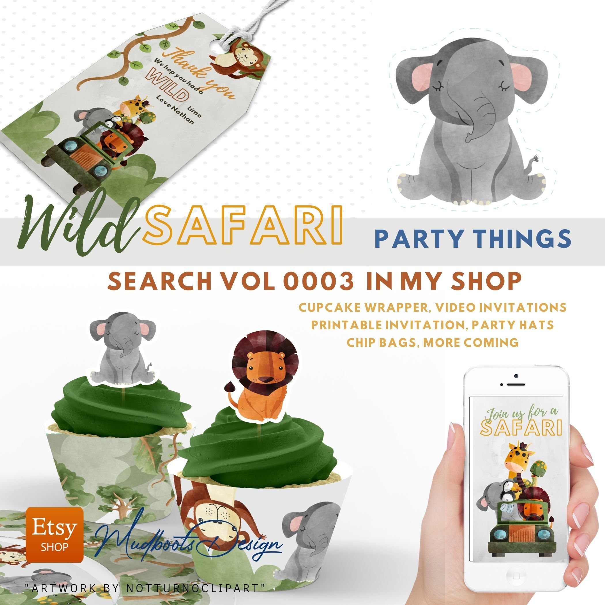 Jungle Invitation Template, DIY Video, Safari Animal Theme, Wild ...