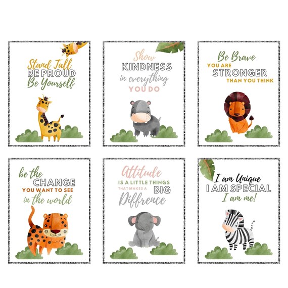 Printable Kids Wall Art, Jungle theme, Wild Animal Printable Décor ...