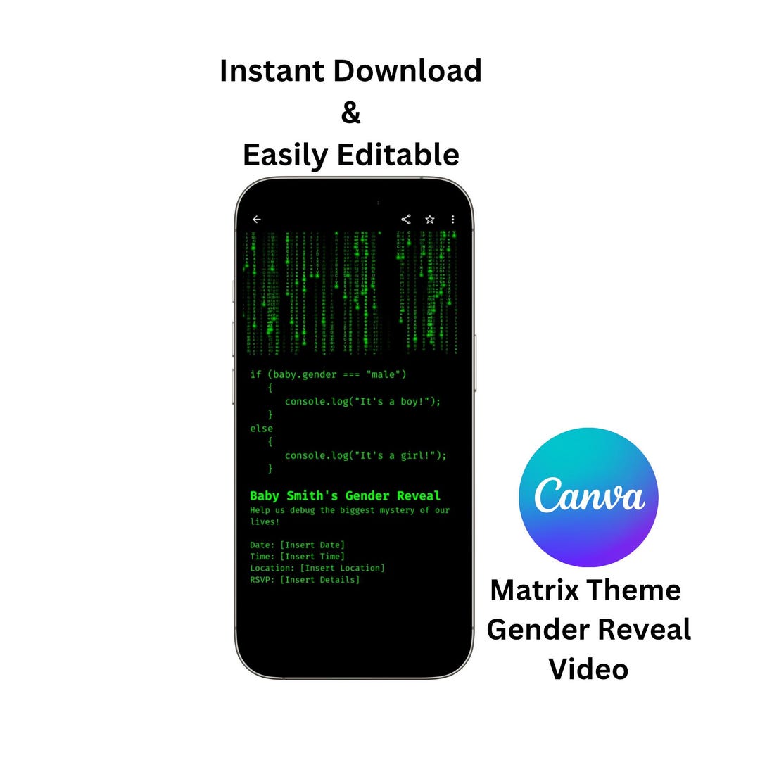 Matrix-themed Baby Shower Video Invitation | Digital Animated Invite ...