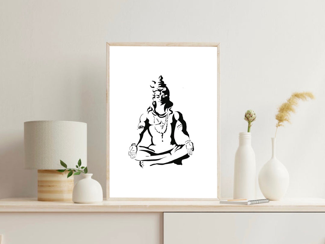Lord Shiva Wall Art, Shiva Painting, Digital Art, Religious Home Decor ...