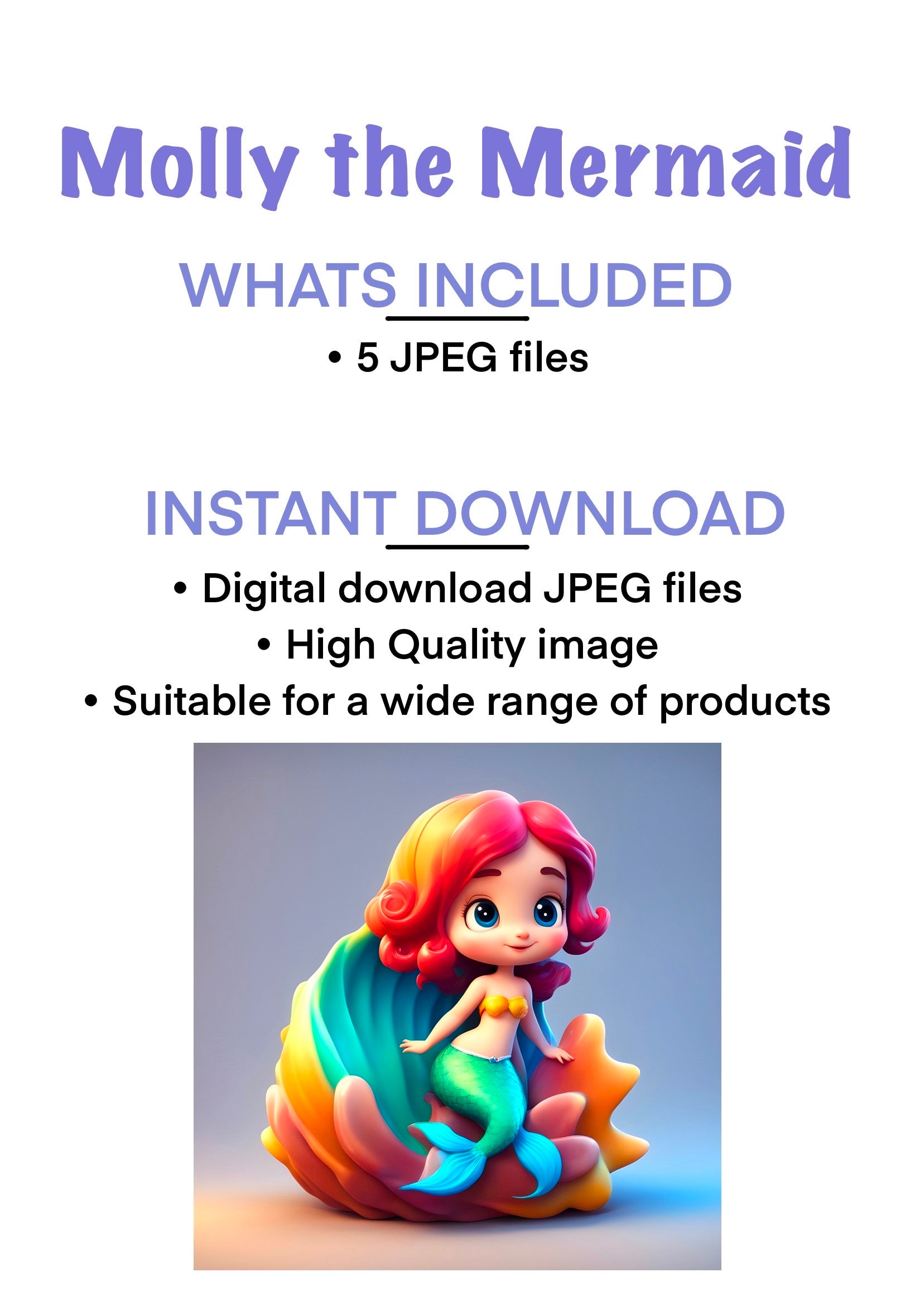 Molly the Mermaid Mermaid Theme Decor Kids Room Theme Nursery Ideas ...