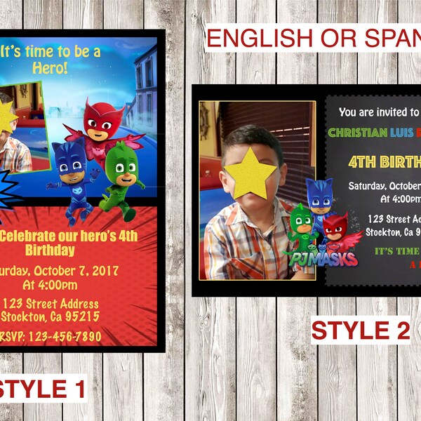 Pj Masks Invitation - Etsy
