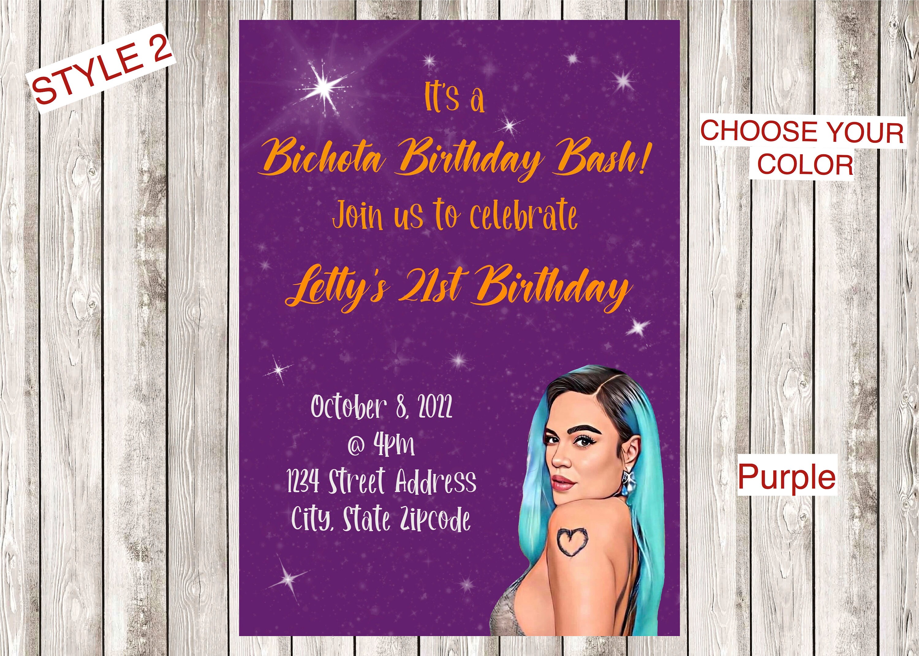 Karol G Birthday Party Invitation Digital 4x6 Or 5x7 Etsy