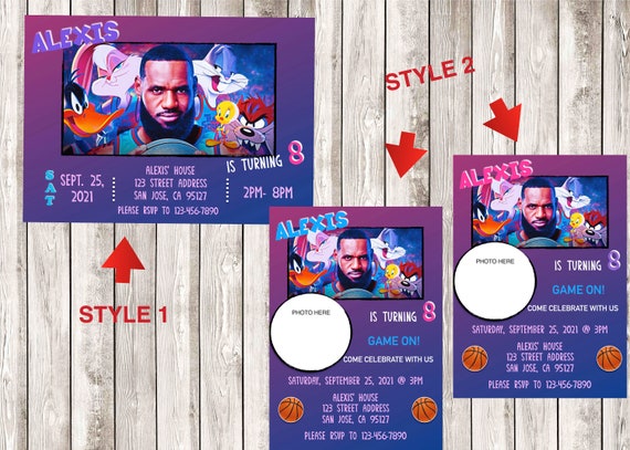 Space Jam Birthday Party Invitation with Photo Option 4x6 or | Etsy