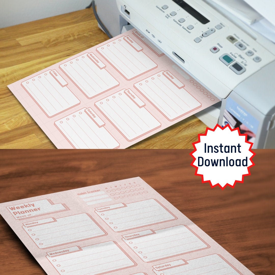 Weekly Planner Week-wise Planner Day-Wise Weekly Planner - Etsy.de