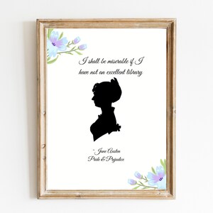 Jane Austen Wall Hanging Printable, Classic Literature, Kids Room Decor ...