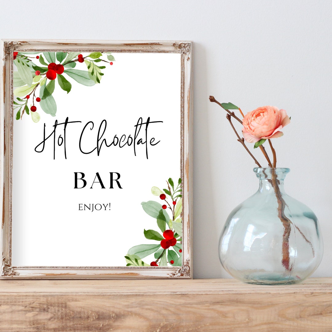 Hot Chocolate Bar Sign, Hot Cocoa Bar, Winter Bridal Shower Decor ...