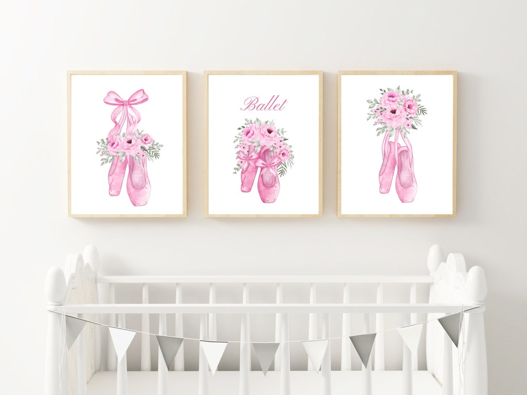 Set of 3 Ballet Themed Nursery Prints, Ballet Core Wall Art, Gift for ...